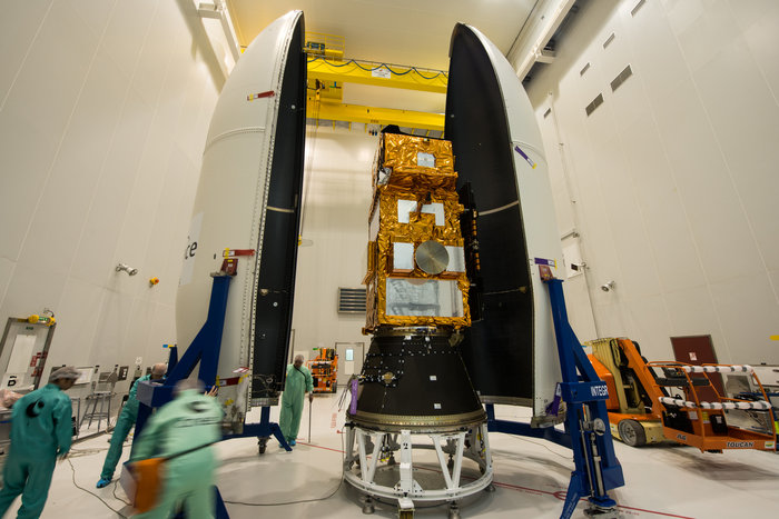 Sentinel-2A sealed from view before liftoff - Geospatial World