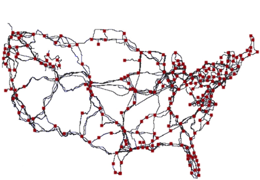Us Internet Infrastructure Mapped Geospatial World