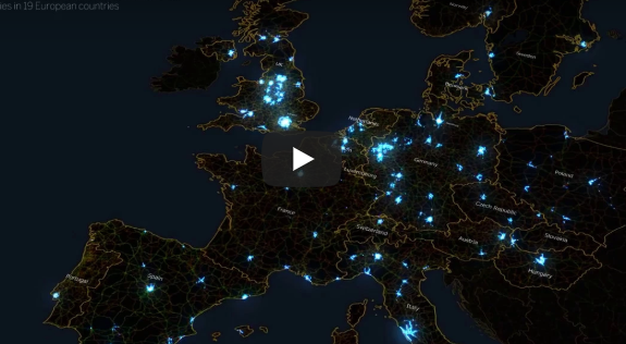 Fascinating visualization of traffic hotspots in Europe reveals UK most ...
