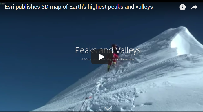 Esri publishes 3D map of Earth's highest peaks and valleys