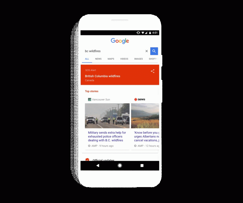 Google adds SOS Alerts in Search and Maps result