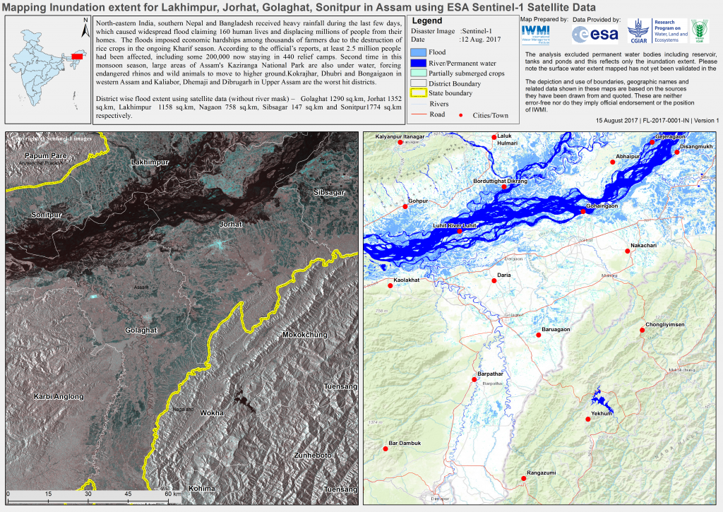 Rapid emergency response maps for Bihar, Assam floods