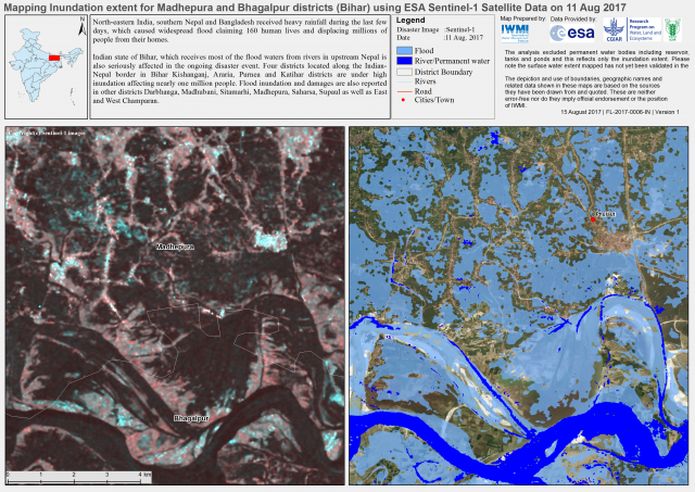 Rapid emergency response maps for Bihar, Assam floods