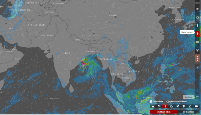 Windy Interactive map: Check out wind speed, cloud density, pollution ...