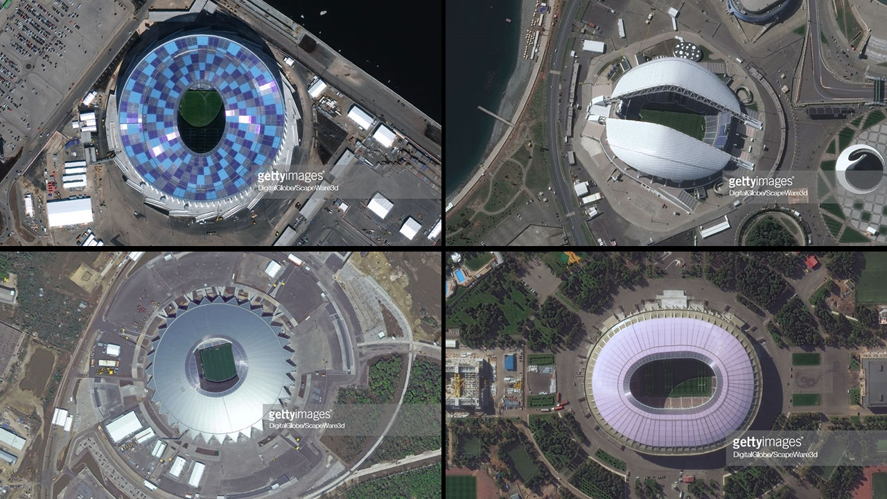 Check out satellite images of all the 12 FIFA 2018 stadiums