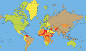 Interactive Map shows the magnitude of medical risk in countries.