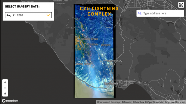 Maxar, Mapbox partner on SWIR imagery map of California fires