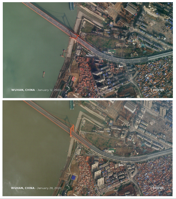 Satellite images capture major events of 2020