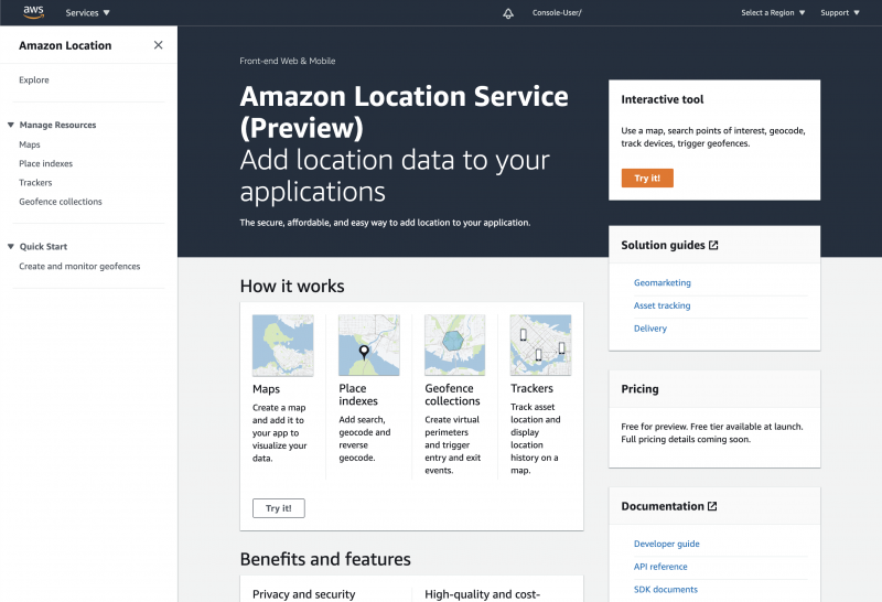 Amazon Location makes it easier to access cost-effective, location services