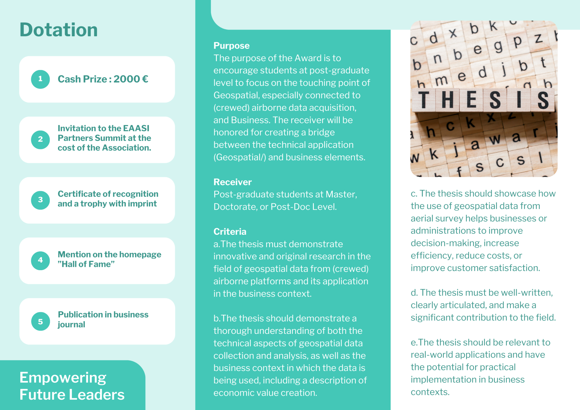 EAASI Launches the Outstanding Thesis Award