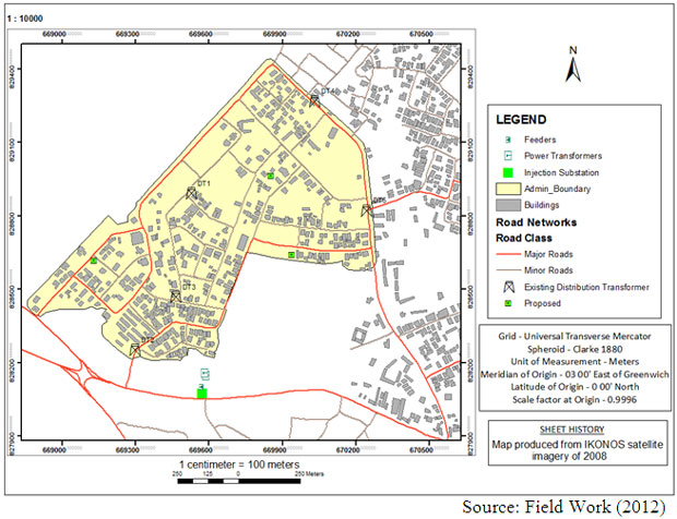 Geospatial modeling of electricity distribution network